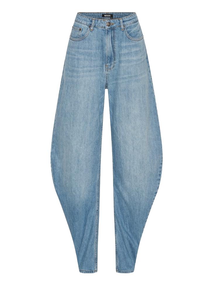 ROTATE BY BIRGER CHRISTENSEN ROTATE Draped Barrel Leg Jeans
